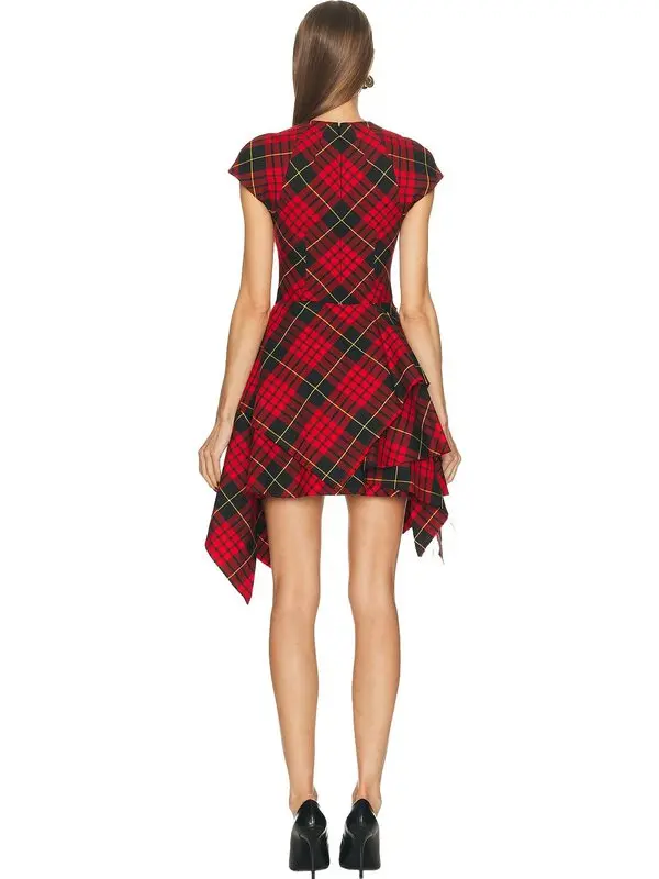 Alexander McQueen High Neck Mini Dress - Red, Black, & Yellow