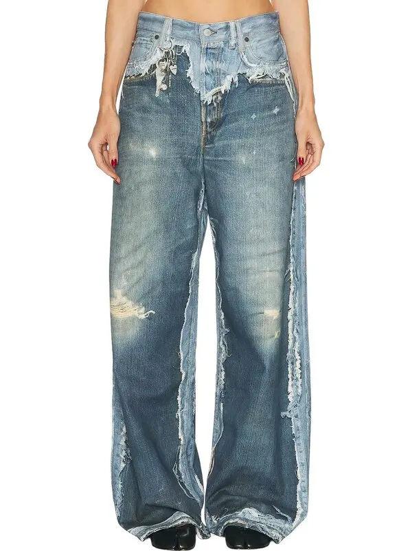 Acne Studios 1981 Tlo Skeleton Wide Leg - Mid Blue