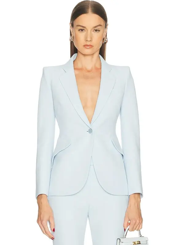 Alexander McQueen One-button Jacket - Ice Blue