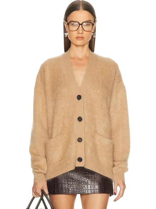 Acne Studios Plush Cashmere Cardigan - Light Brown