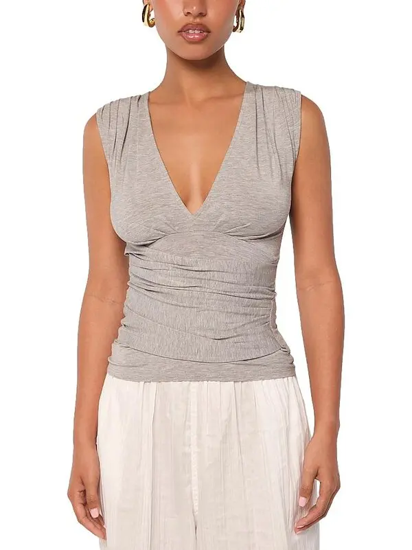 THE LINE BY K Suery Top - Heather Grey