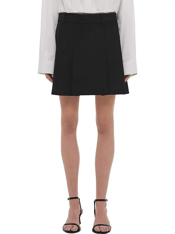 Helmut Lang Gab Wool Skirt - Black