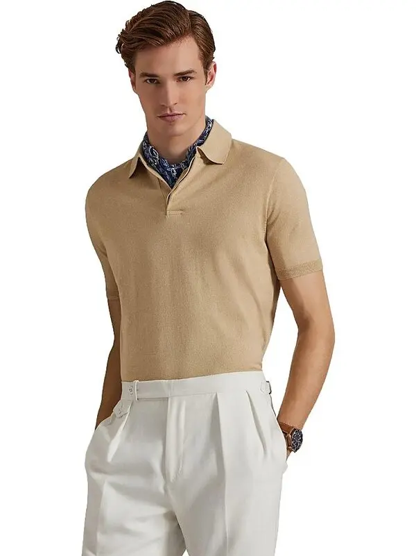 Polo Ralph Lauren Short-sleeve Knit Polo Sweater - Tan