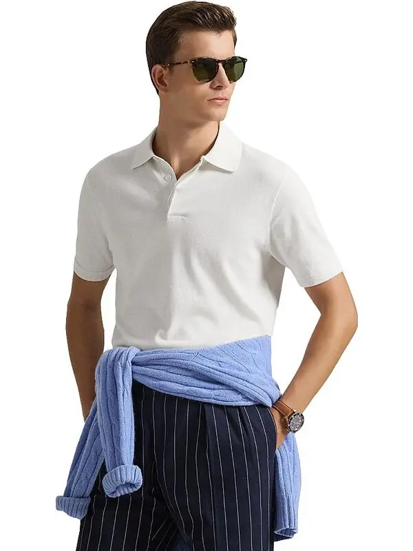 Polo Ralph Lauren Short-sleeve Knit Polo Sweater - White