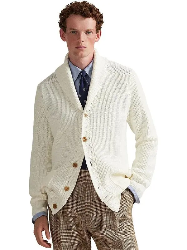 Polo Ralph Lauren Cotton Shawl-collar Cardigan - White