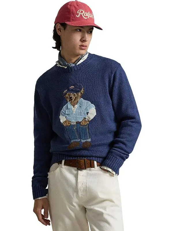 Polo Ralph Lauren Polo Bear Linen & Cotton Sweater - Navy