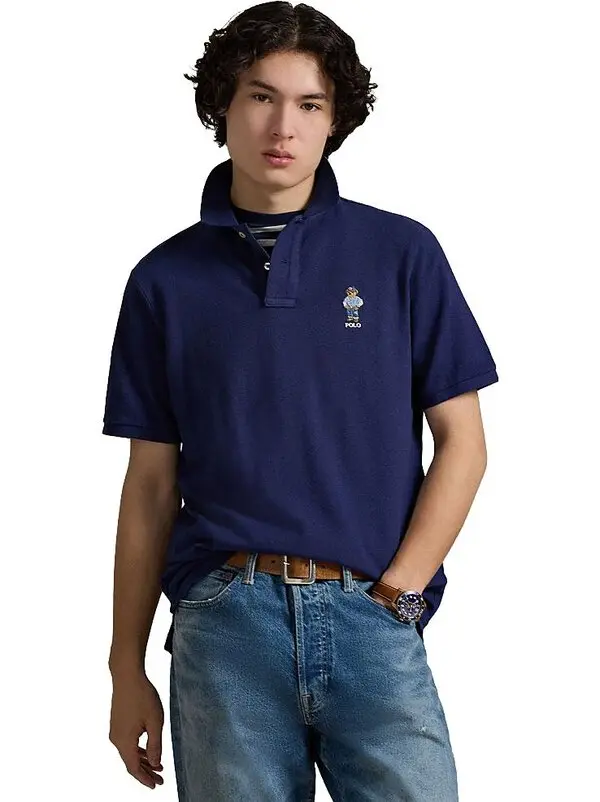 Polo Ralph Lauren Classic Fit Polo Bear Mesh Polo Shirt - Blue