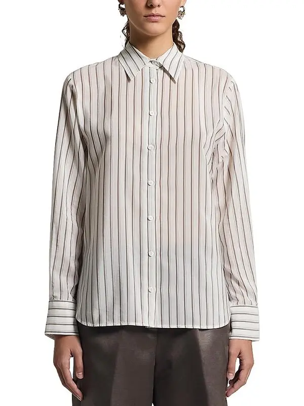 Peserico Striped Shirt - Brown Clay