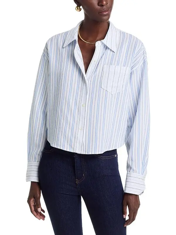 Ramy Brook Marnie Striped Shirt - Blue Stripe Combo