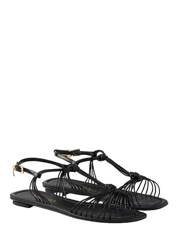 Prada Patent Leather Sandals - Black