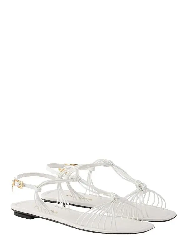 Prada Patent Leather Sandals - White