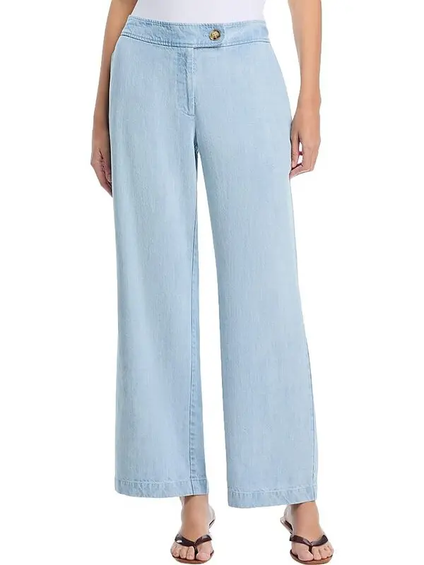 T Tahari Wide Leg Pants - Light Wash