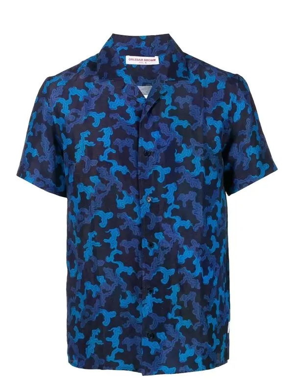 Orlebar Brown Hibbert Linen-blend Shirt - Blue