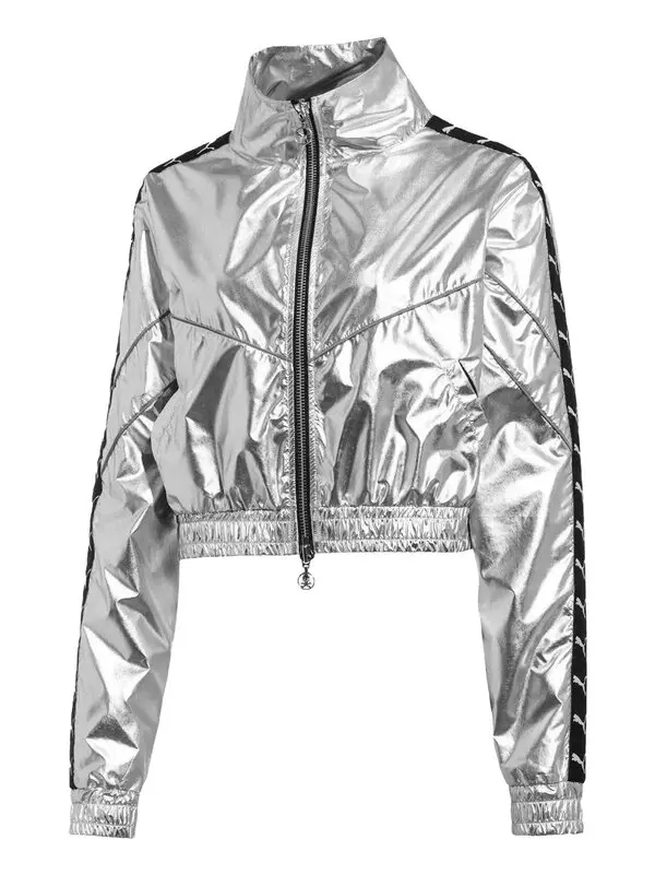 PUMA Cropped Zip T-shirt - Silver