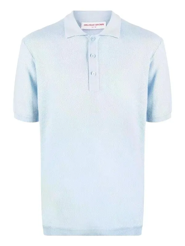 Orlebar Brown Textured-knit Polo Shirt - Blue