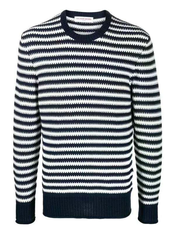 Orlebar Brown Ned Stripe-print Knit Jumper - Blue