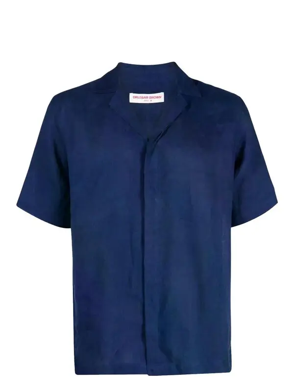 Orlebar Brown Maitan Notched-collar Linen Shirt - Blue