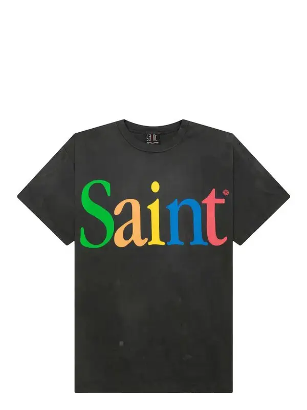 SAINT MXXXXXX Logo-print T-shirt - Black