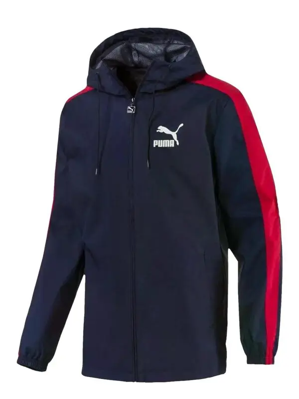 PUMA Logo-print Hooded Jacket - Blue