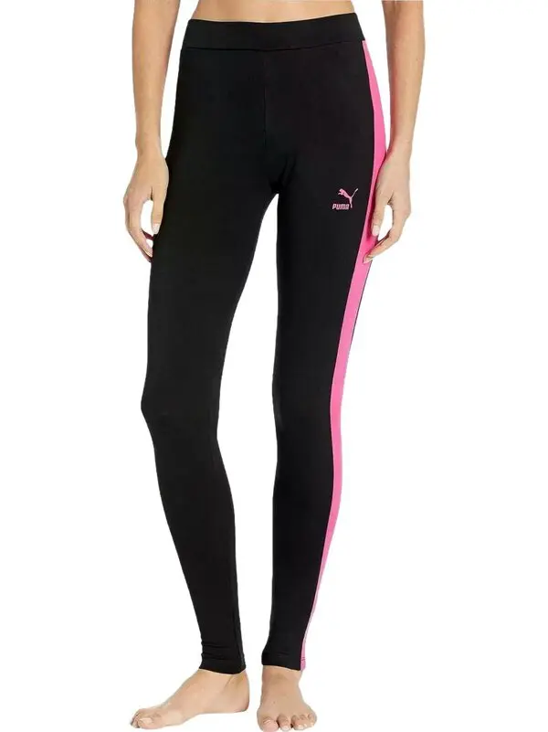 PUMA Logo Striped Leggings - Black