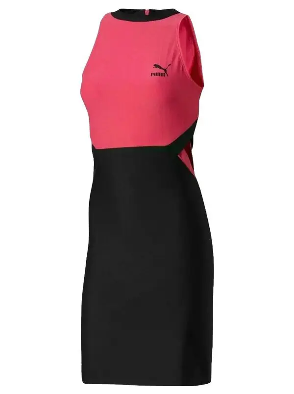 PUMA Sleeveless Dress With Logo Detail - Black