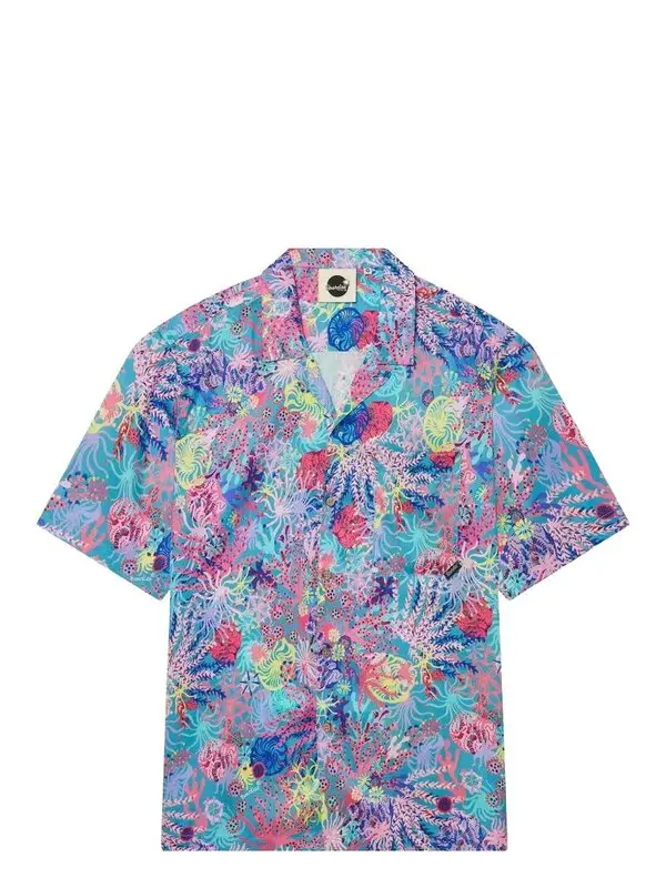 BOARDIES Coral Floral Shirt - Blue