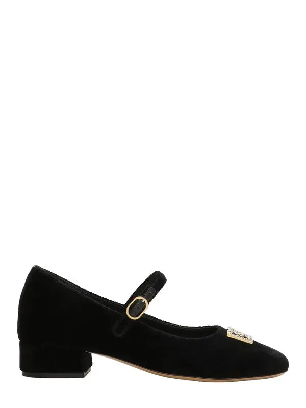 Dolce & Gabbana Velvet Mary Janes - Black