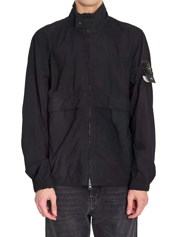 Stone Island Zip-up Logo-patch Jacket - Black