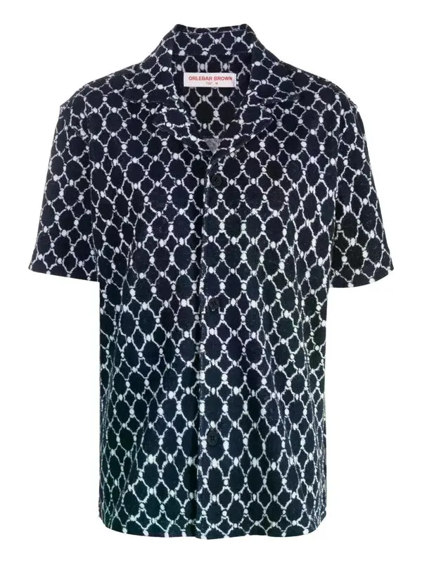 Orlebar Brown Howell Geo Short-sleeve Shirt - Blue