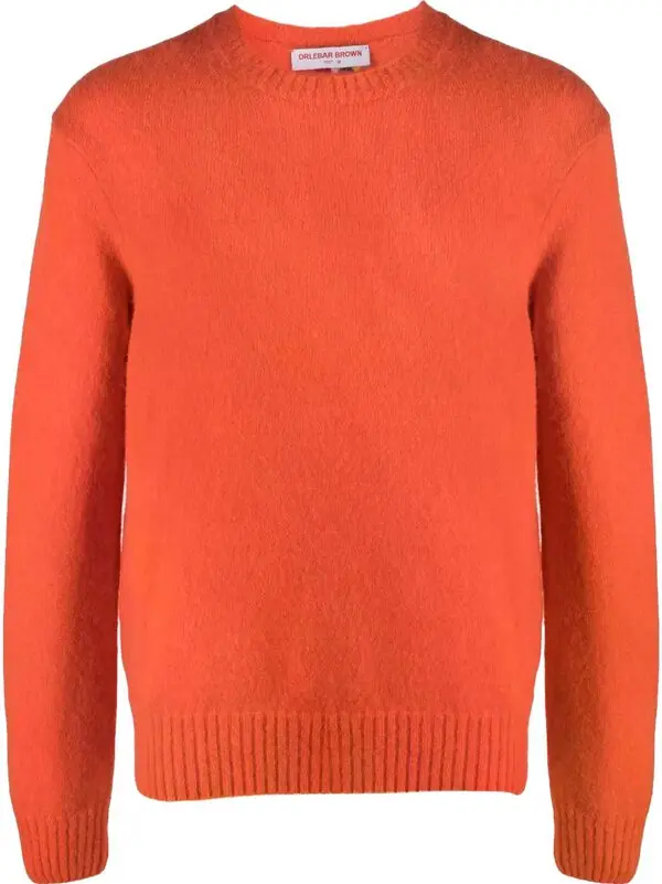 Orlebar Brown Lorca Logo-patch Knitted Jumper - Orange