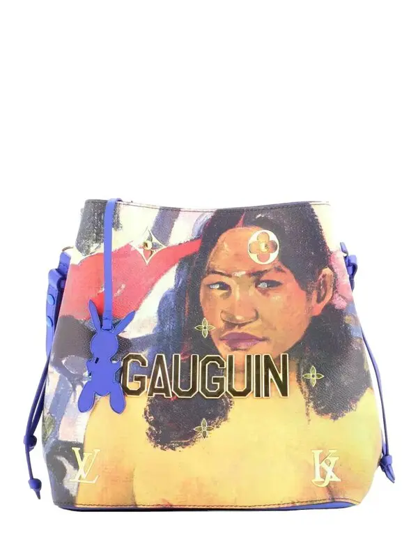 LOUIS VUITTON Neonoe Handbag Limited Edition Jeff Koons Gauguin Print - Blue