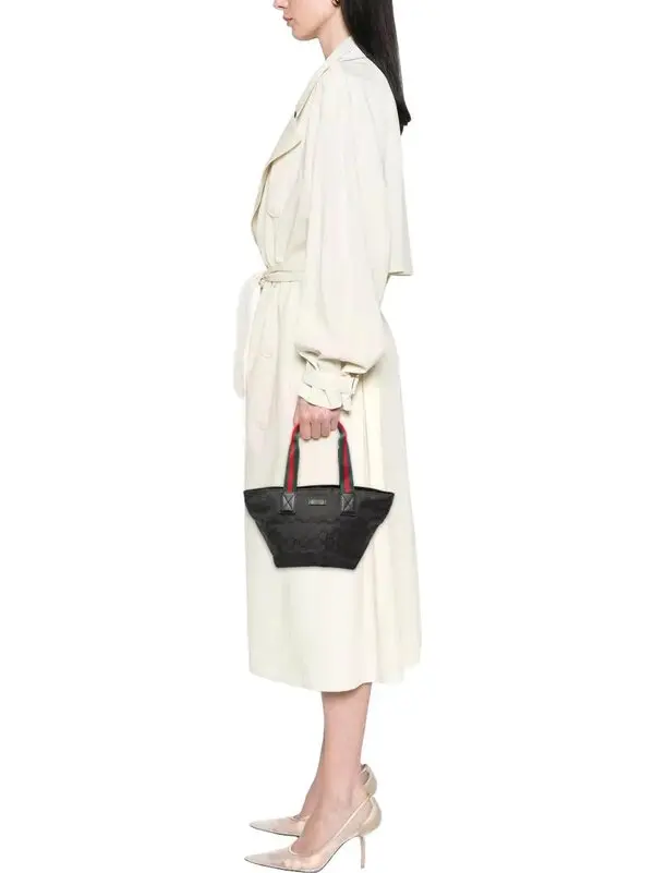 Gucci Gg Nylon Web Tote Bag - Black