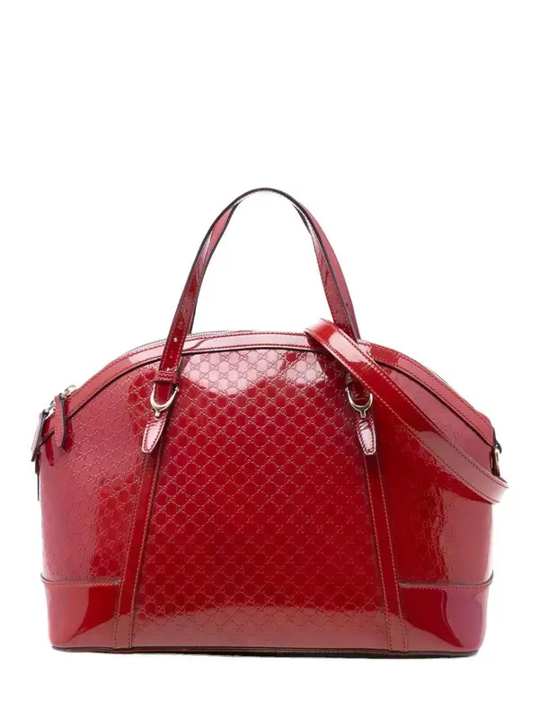 Gucci Large Microssima Patent Dome Satchel - Red