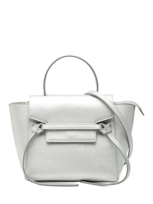 Celine 2018 Nano Laminated Calfskin Belt Bag - Silver