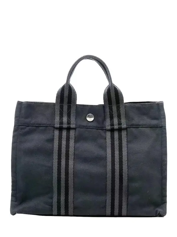 Hermès Canvas Fourre Tout Pm Tote Bag - Black