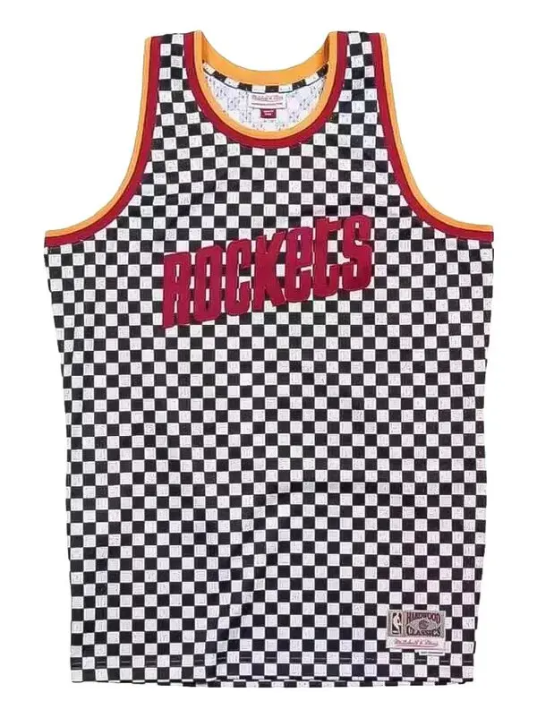 Mitchell & Ness Nba Houston Rockets Checked Jersey - Black