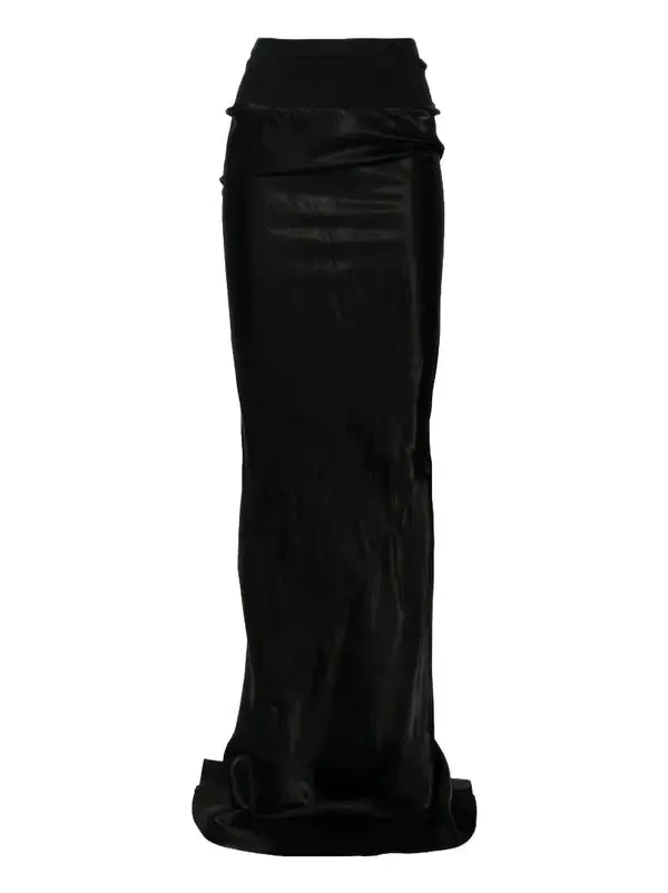 Rick Owens Maxi Ruched Skirt - Black