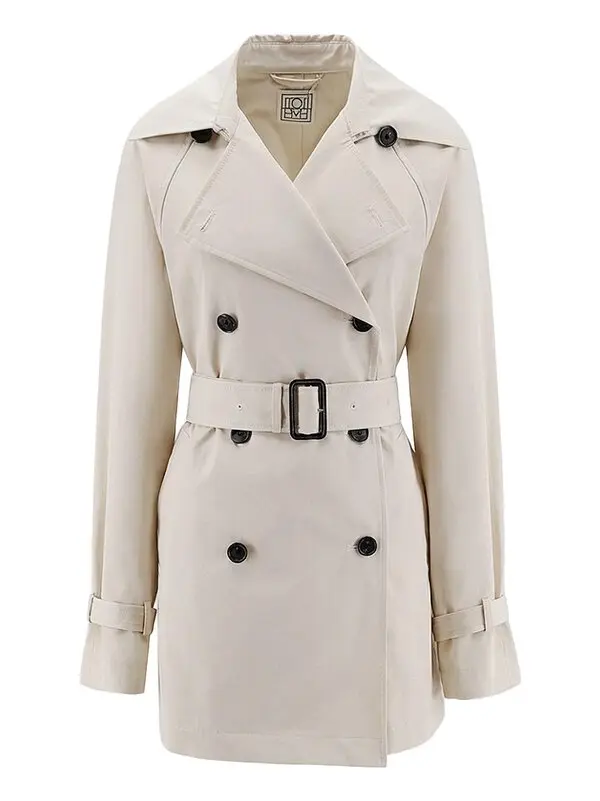 TOTEME Double-breasted Cotton Trench Coat - White