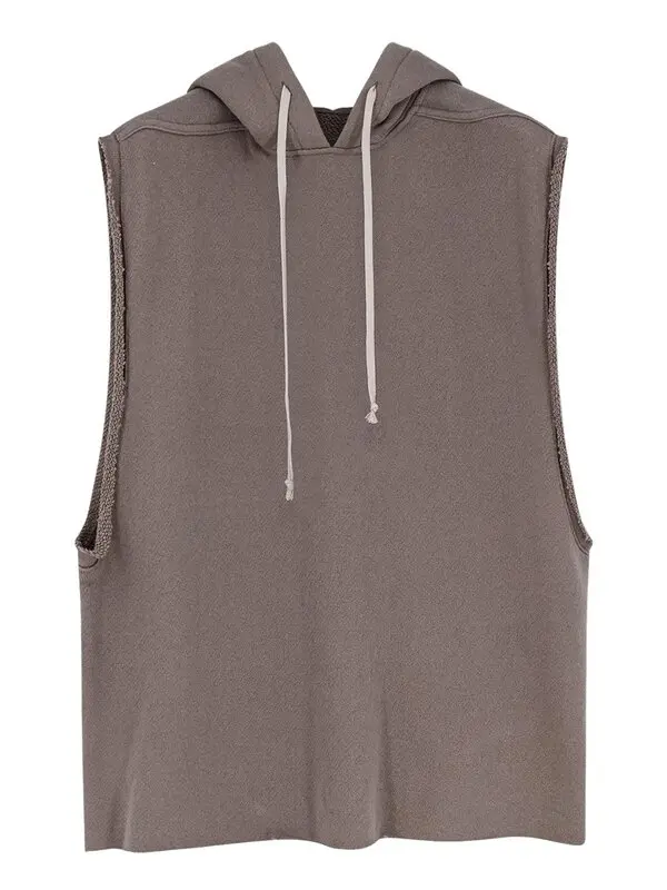 Rick Owens Sleeveless Organic Cotton Sweatshirt - Beige