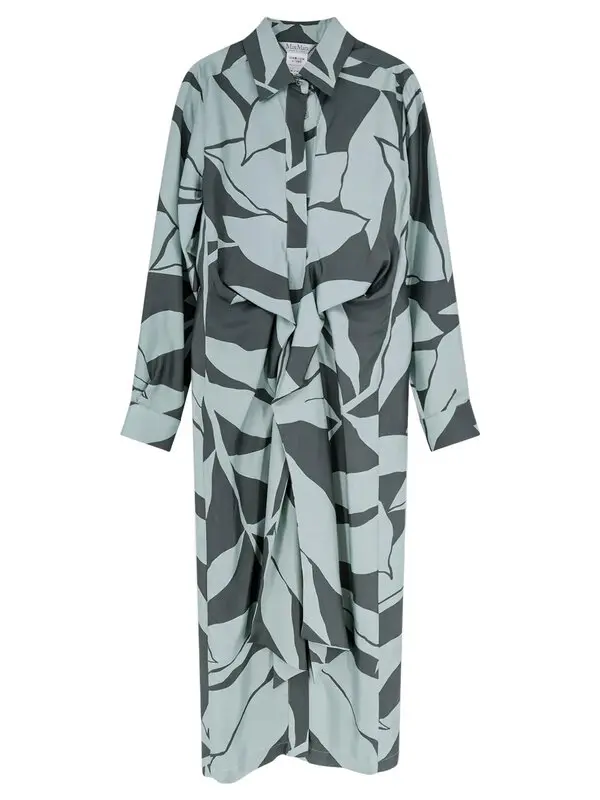 Max Mara Mxmrobinia Printed Silk Dress - Green
