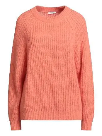 Peserico Crewneck Sweater In Baby Alpaca Wool Blend - Salmon Pink