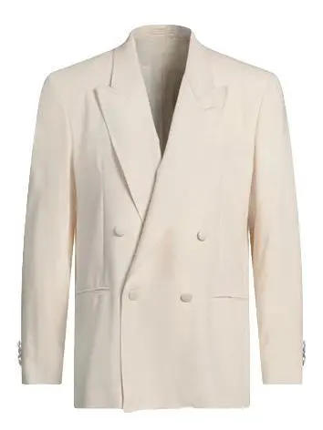LARDINI Blazer Ivory Size Linen, Wool - White