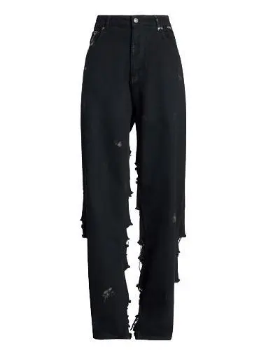 THE BIG WHITE BLUE Cotton Baggy Jeans - Black