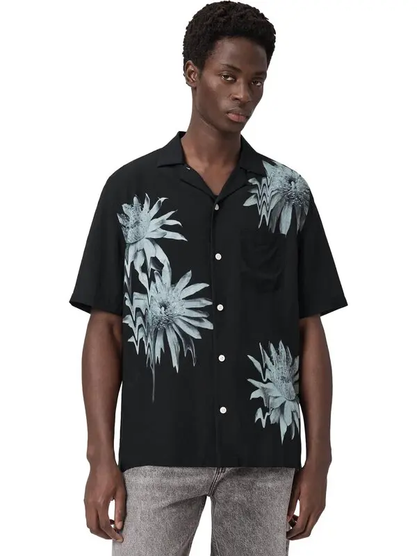 ALLSAINTS Floraze Relaxed Fit Shirt - Jet Black