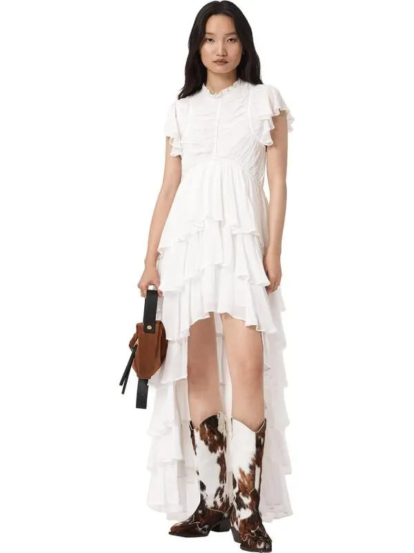 ALLSAINTS Shaela Ruffled Maxi Dress - White