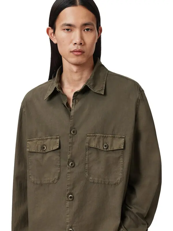 ALLSAINTS Strand Relaxed Fit Shirt - Mangrove Green