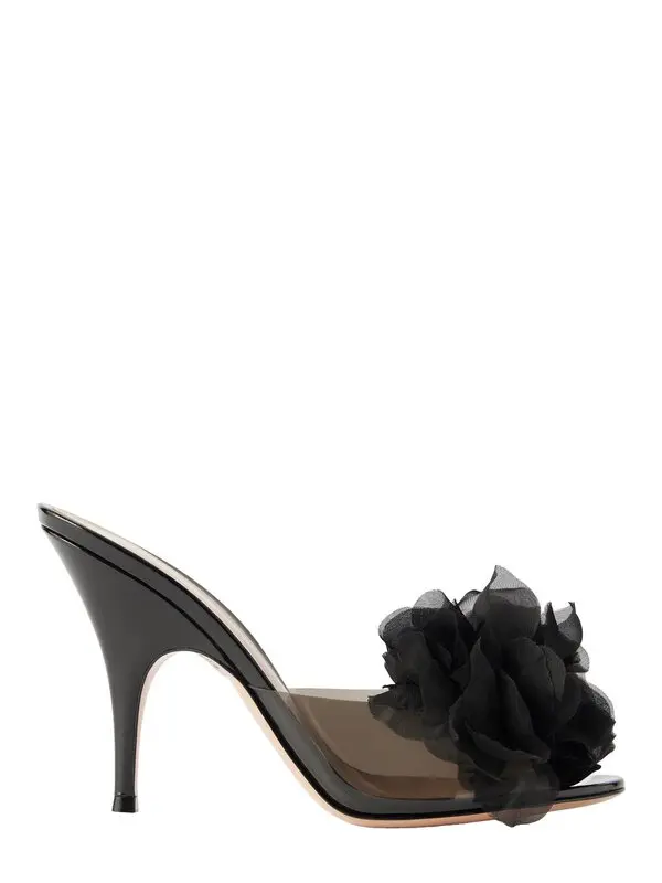 GIANVITO ROSSI 95 Embellished Pvc Sandals - Black