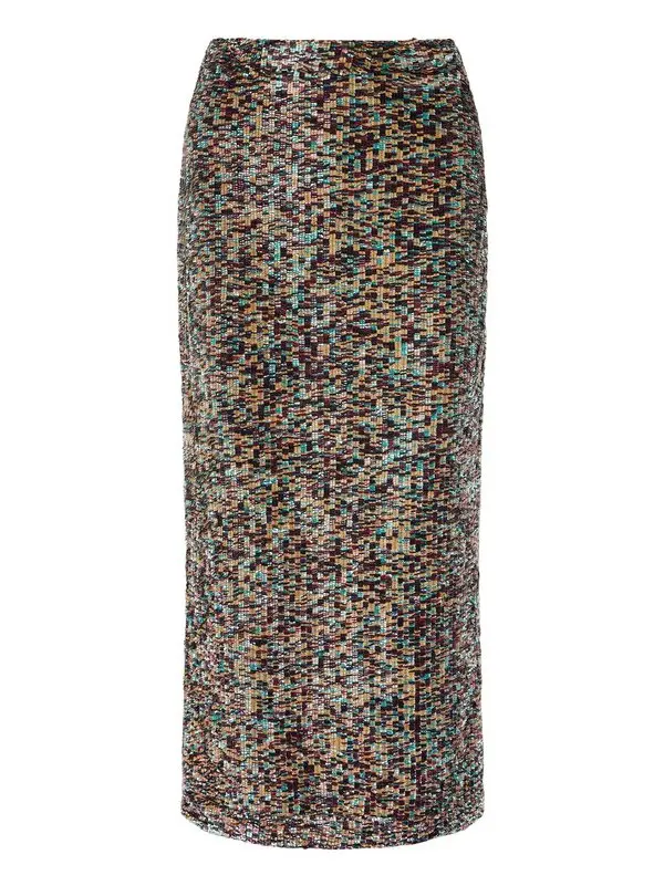 TWP Sylkie Sequined Crepe De Chine Maxi Skirt - Multi
