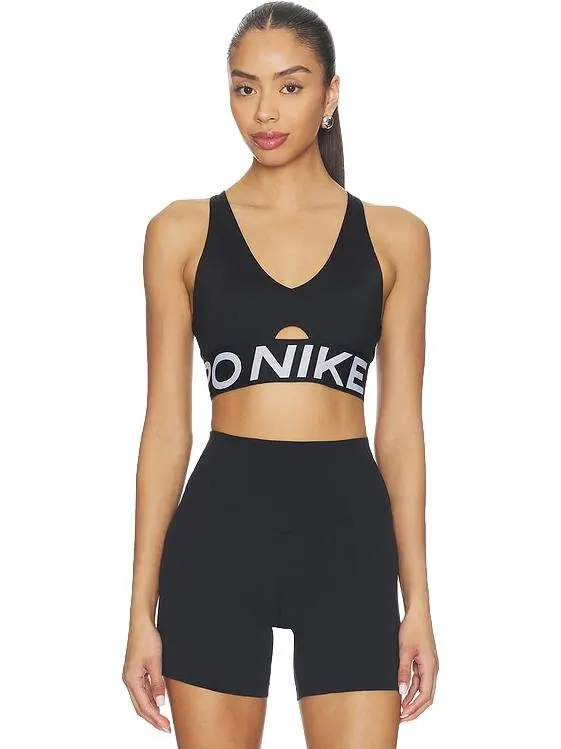 Nike Medium Support Padded Sports Bra In Black - Black & White