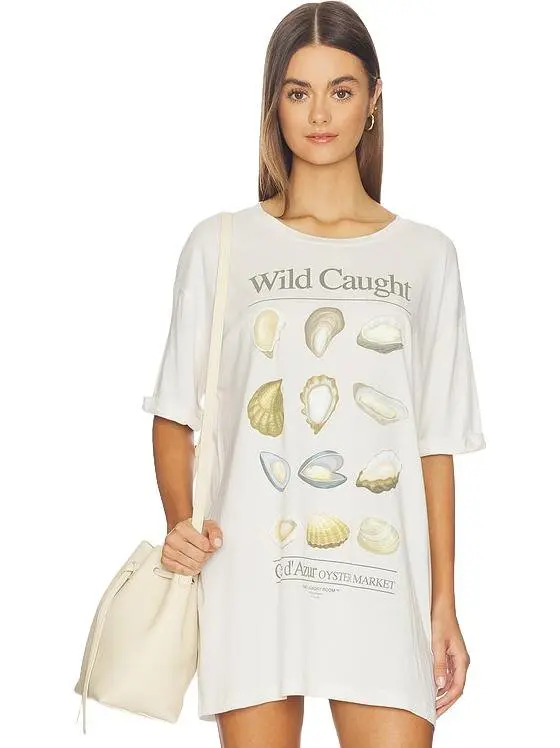 THE LAUNDRY ROOM Wild Caught Oyster Market Oversized Tee - Bone
